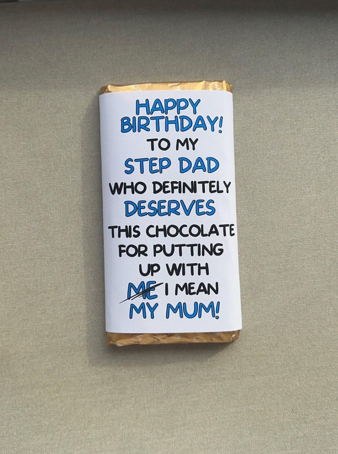 Funny Birthday Wrapper for Your Step Dad, Chocolate Wrapper, Galaxy ...