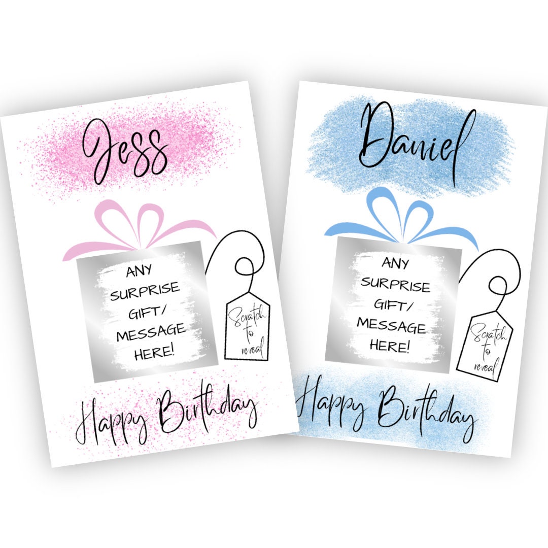 Happy Birthday Scratch Card, Birthday Surprise Card, Birthday Scratch ...
