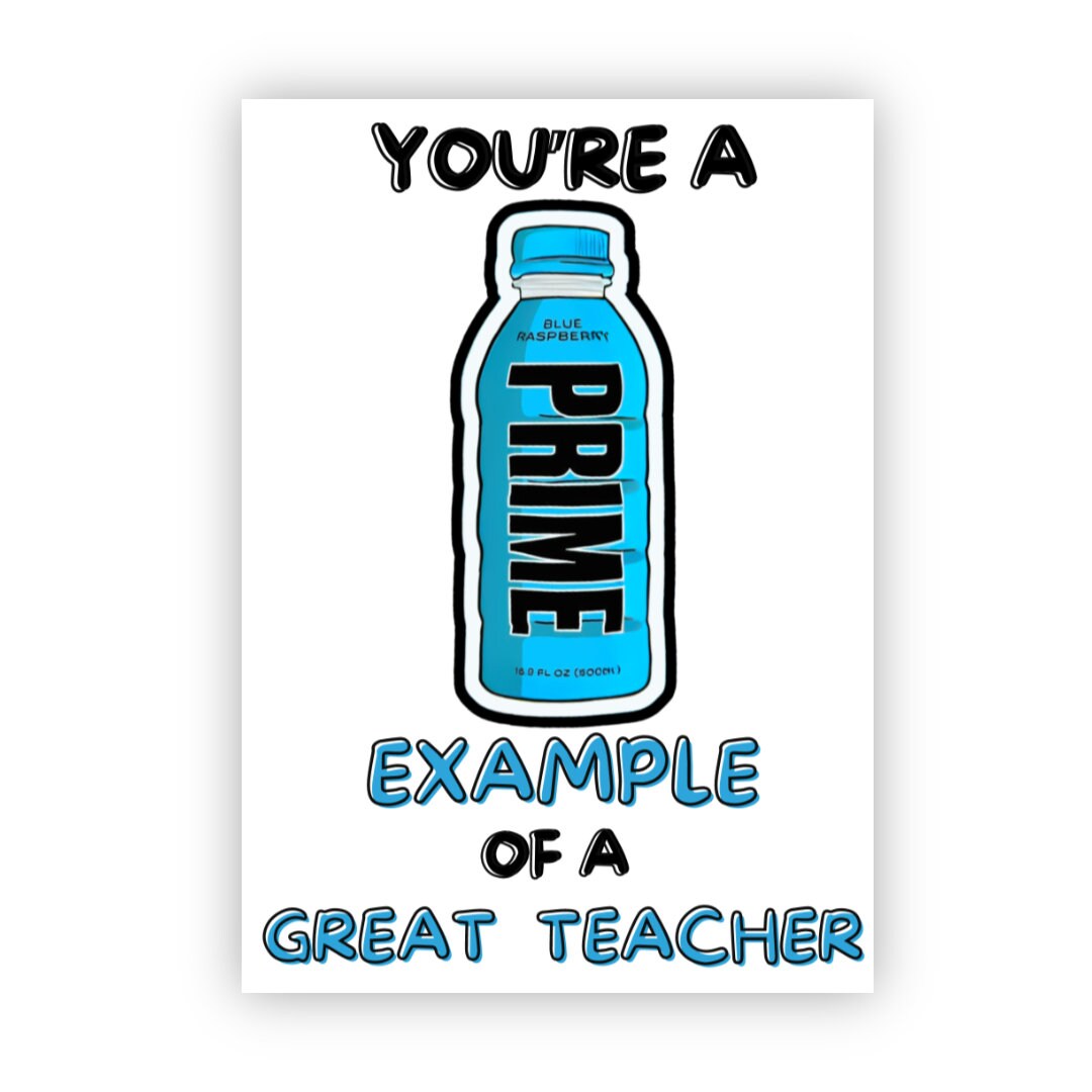 Thank You Teacher Card, Funny Teacher Card, Prime Teacher Card, Prime ...