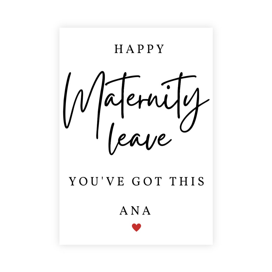 Good Luck Good Luck Maternity Leave Maternity Personalised - Etsy