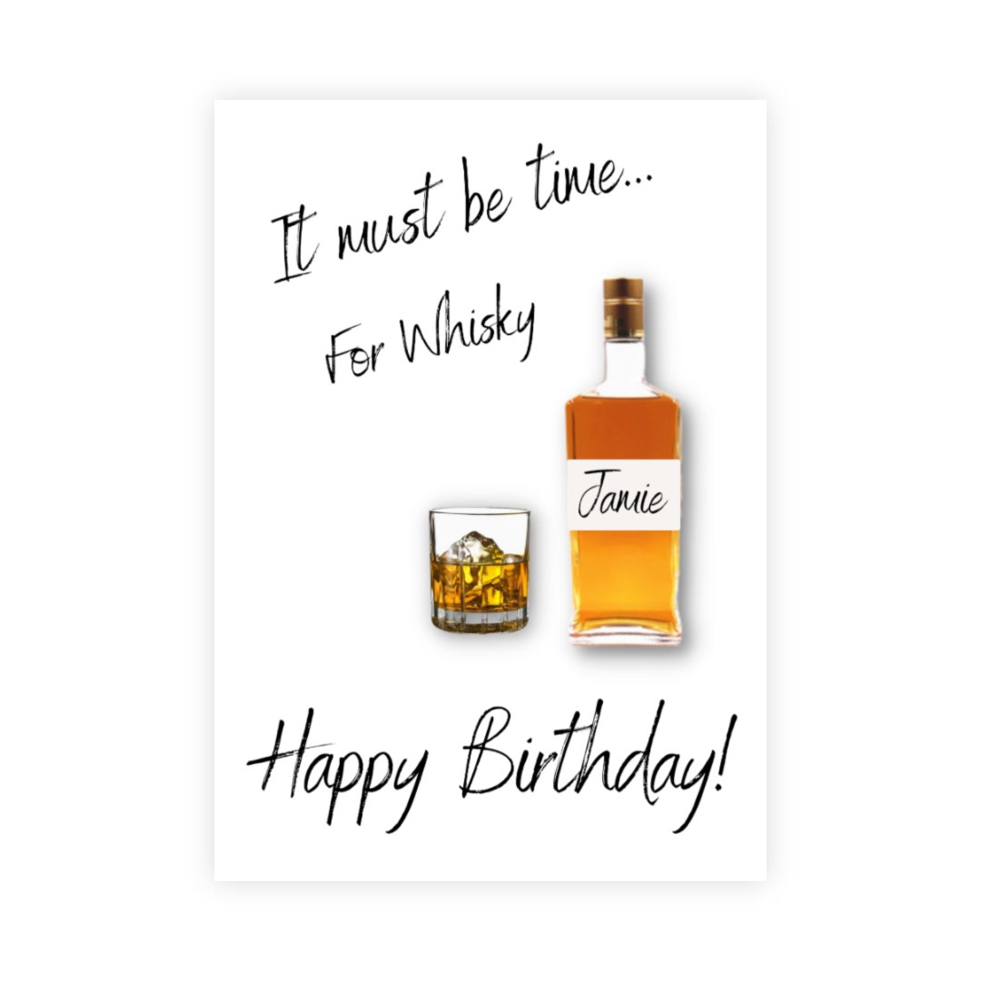 Personalised Whisky Birthday Card, Whisky Card, Personalised, Happy ...