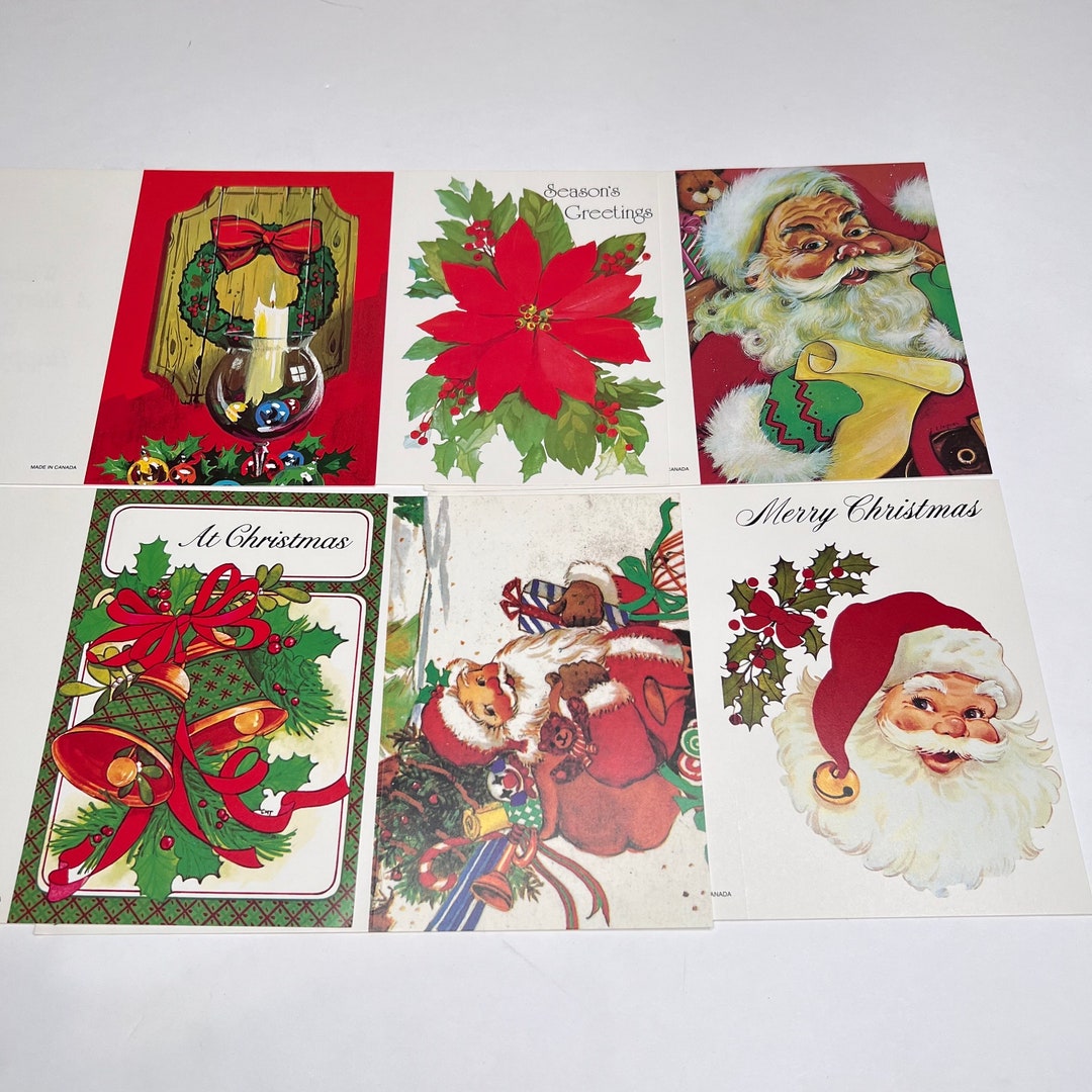 Vintage Set of Embassy Christmas Cards, Holiday Cards, Set of 6 Cards ...