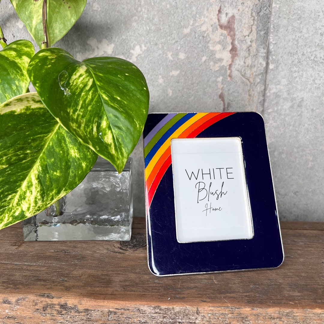 Vintage Retro Y2K Metal Rainbow Frame, Retro Rainbow, Mini Frame ...