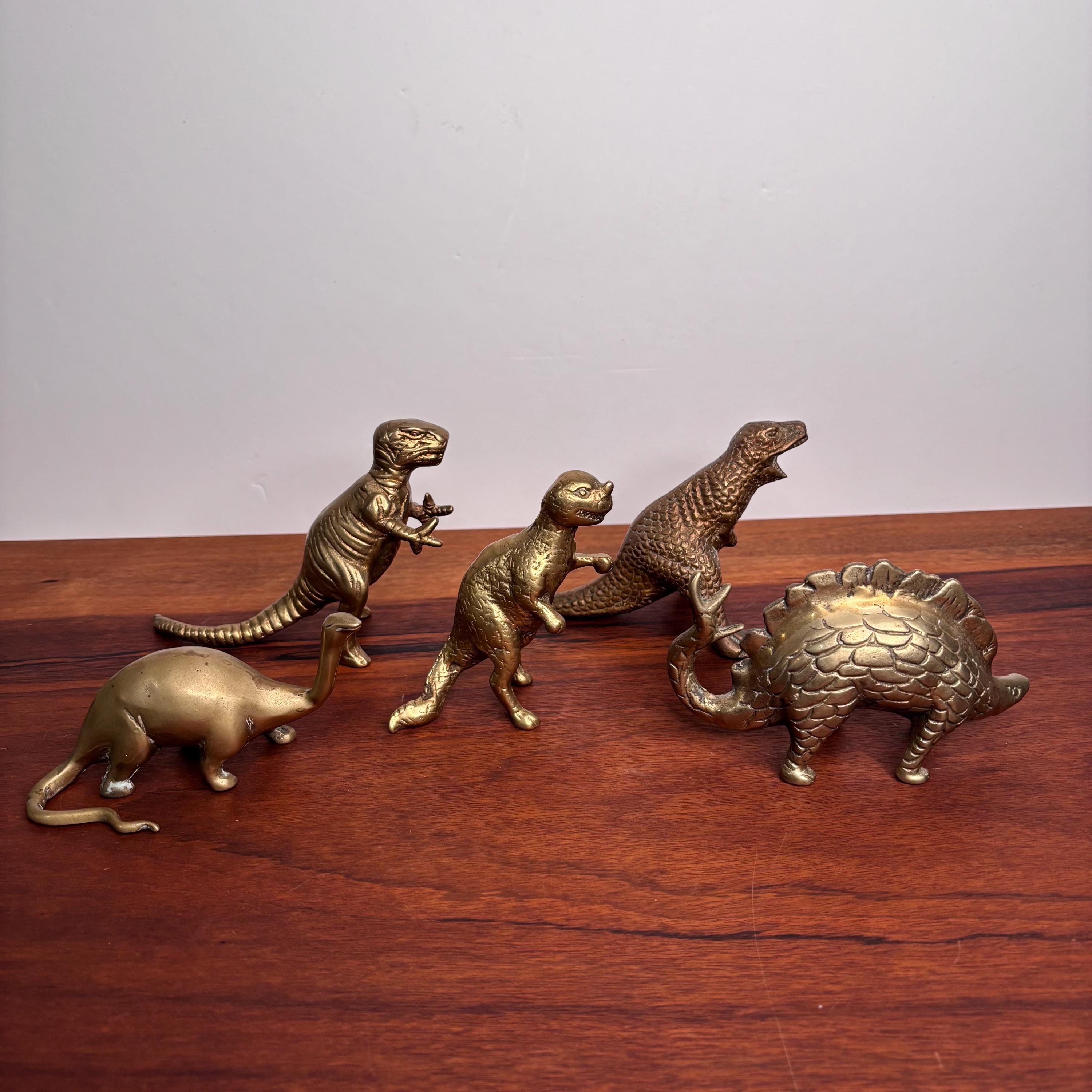 Vintage Rare Brass Dinosaur Figurines, Collectibles, Jurassic Dinosaurs ...