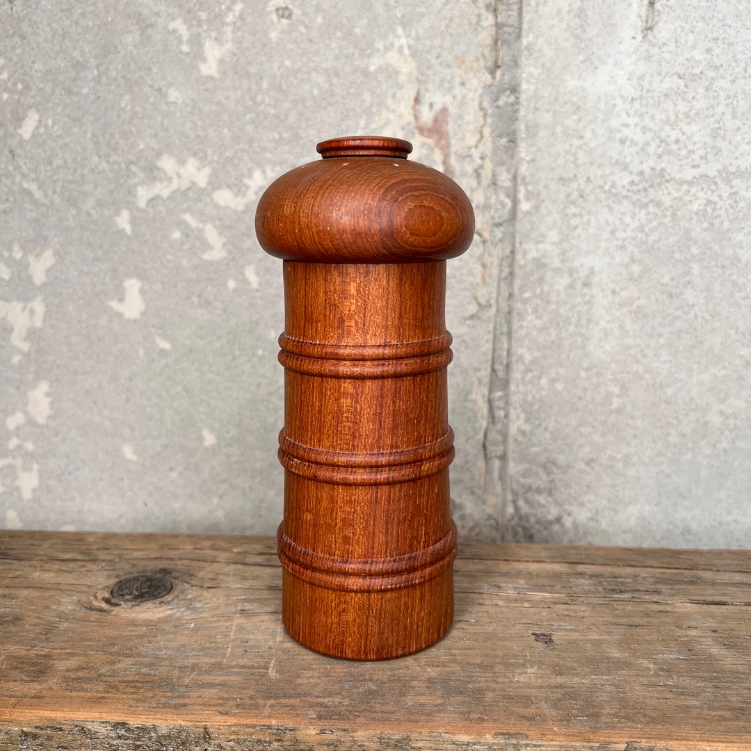 Vintage Dansk Designs Teak Peppermill, Mushroom Style, Tall Ribbed by ...