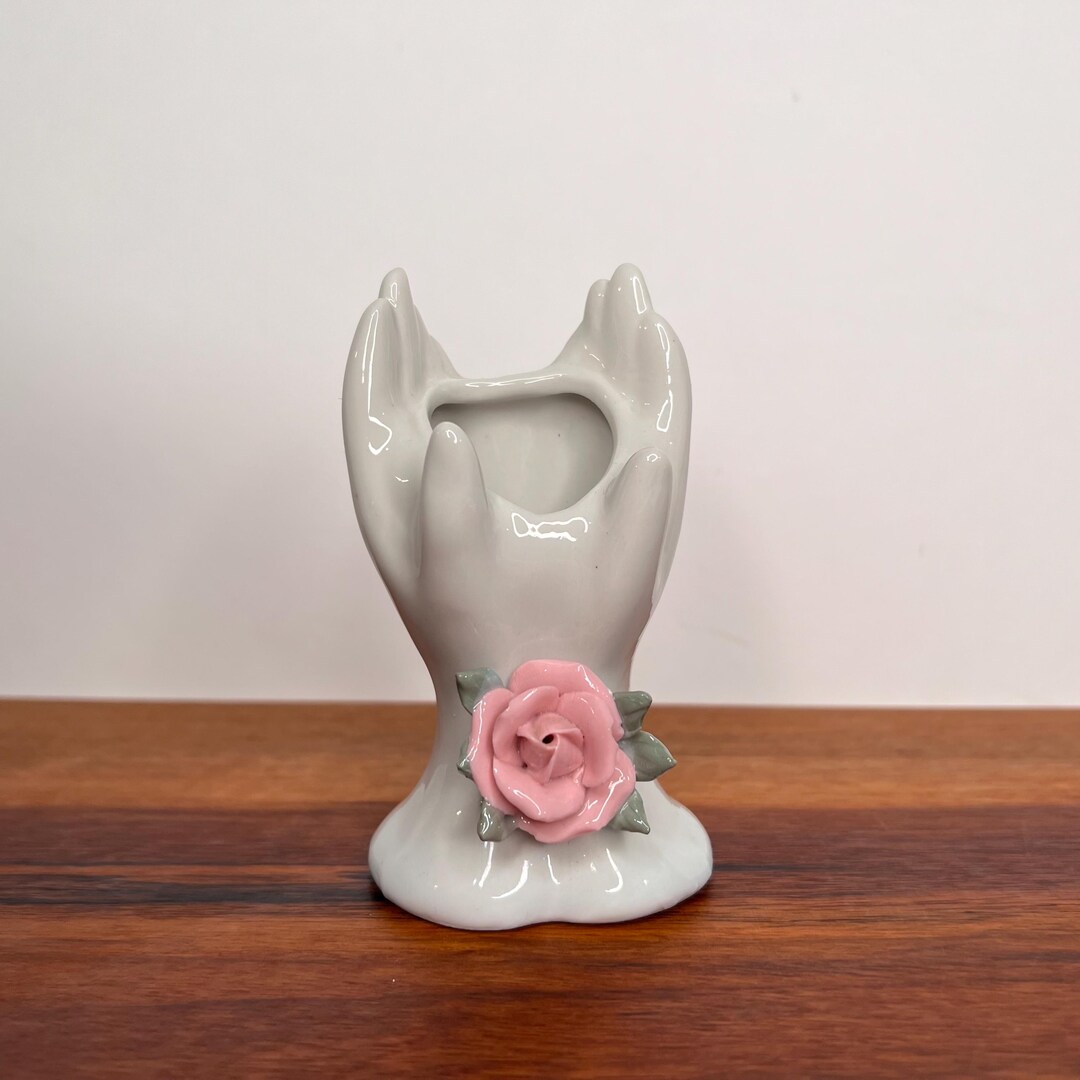 Vintage Hand Vase, White Vase, Propagation Vase, Bud Vase, Hand Vases, Lady Hands - Etsy