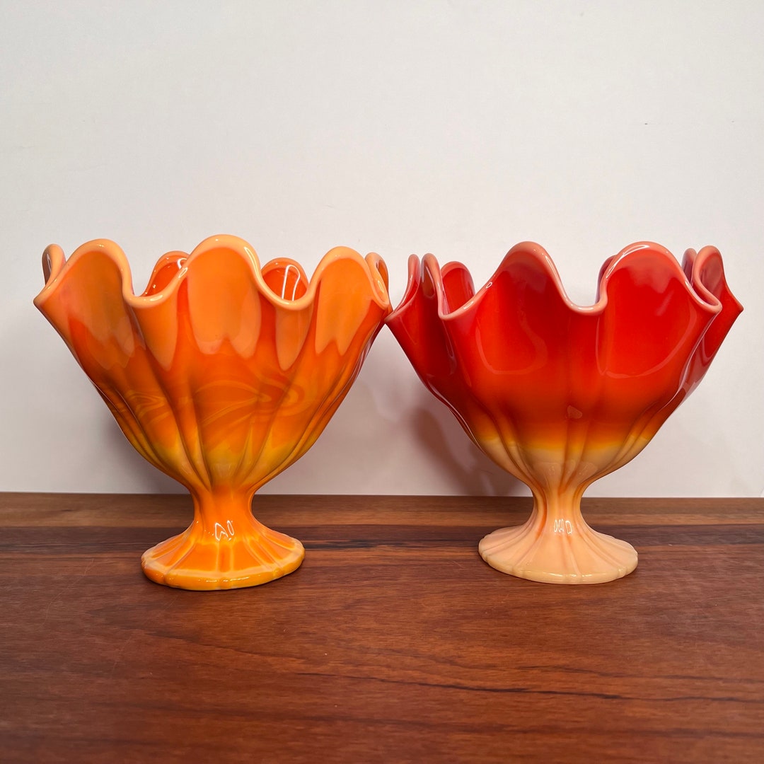 Pick-a-piece Vintage Le Smith Glass Bittersweet Compote, Retro Decor ...