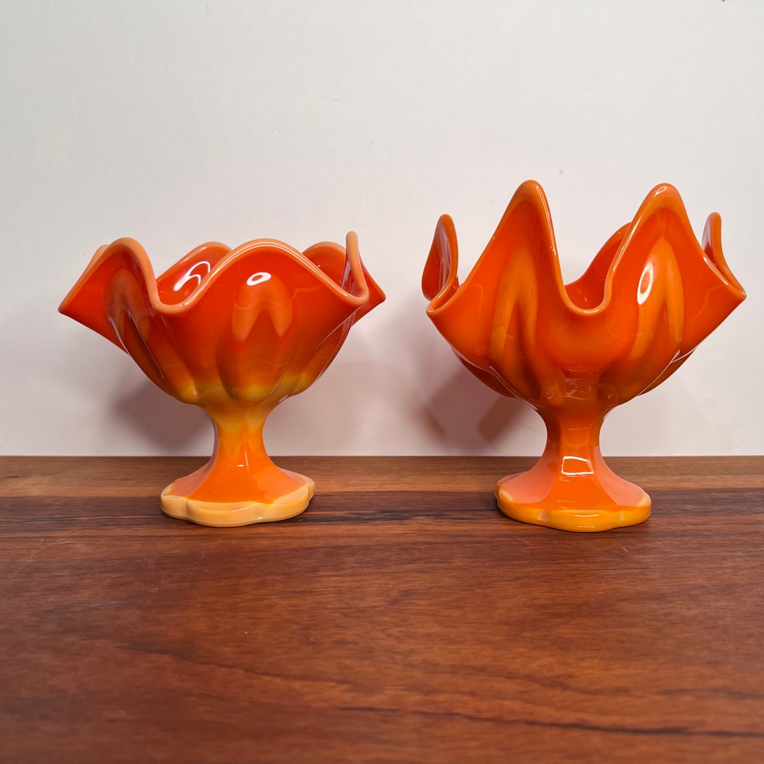 Pick-a-piece Vintage Le Smith Glass Bittersweet Compote, Retro Decor ...