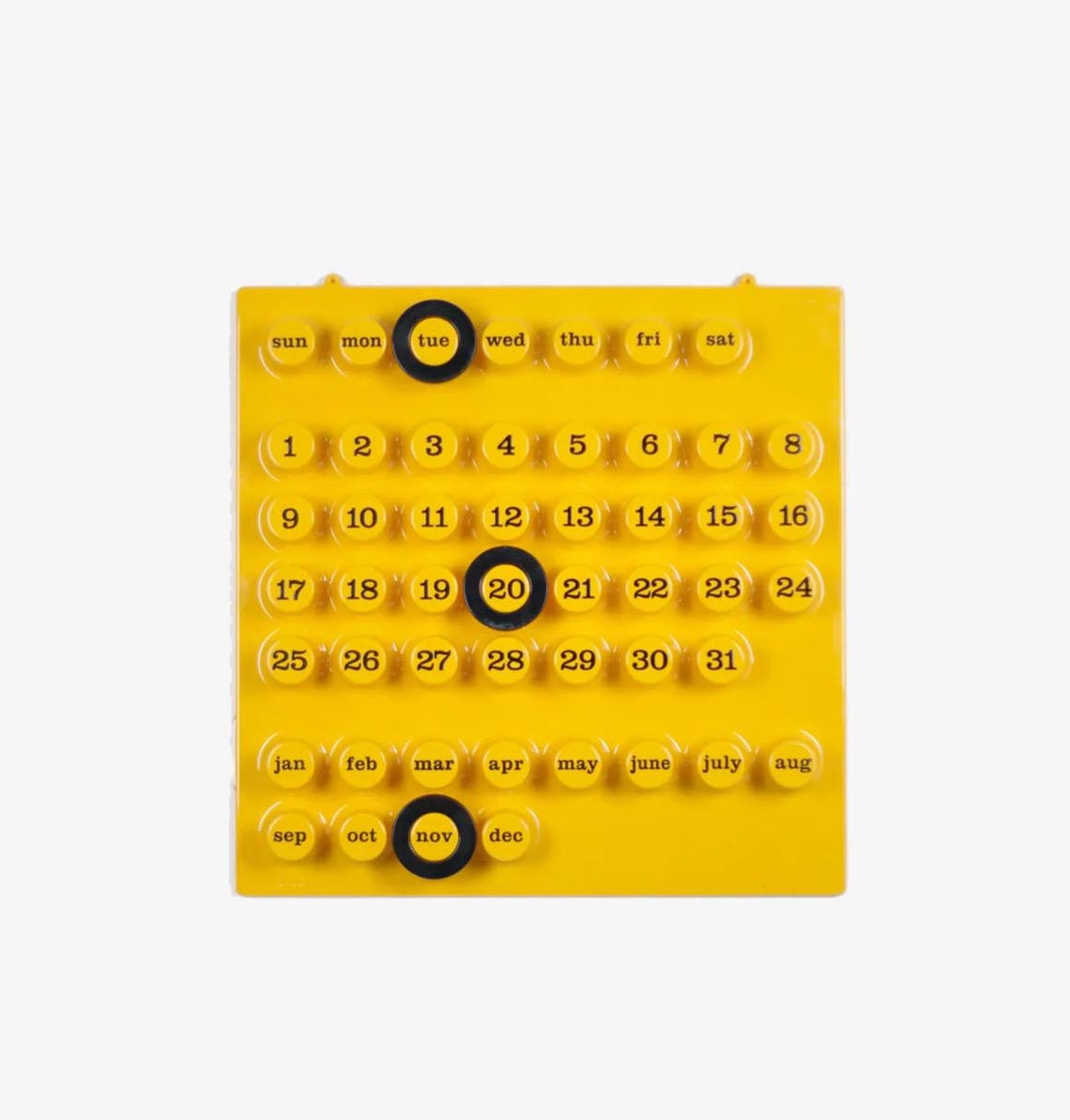Retro XXL Yellow Ring a Date Calendar, Perpetual Calendar, Italy ...