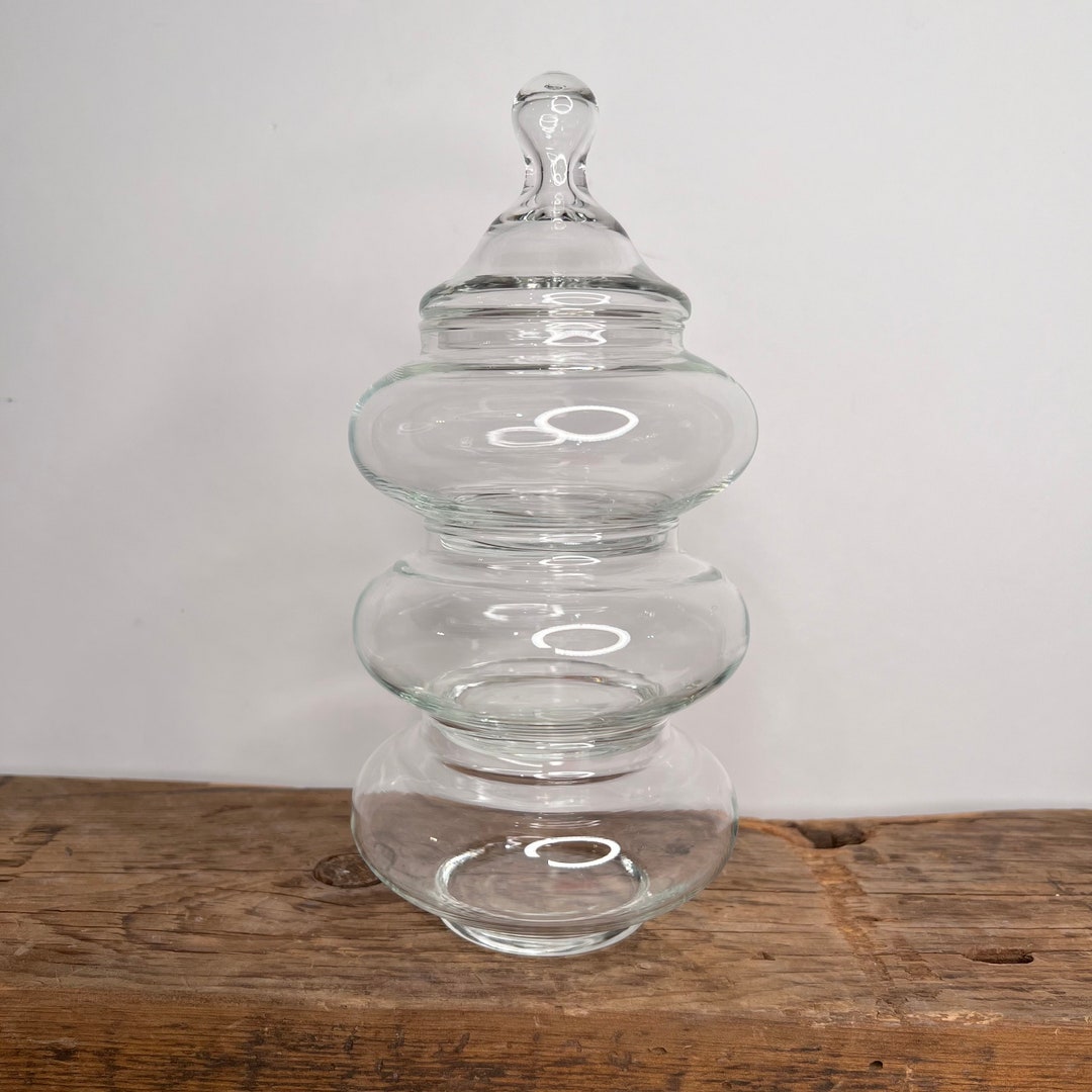Vintage Pagoda Anchor Hocking Stacking Apothecary Jar, Stackable Glass ...