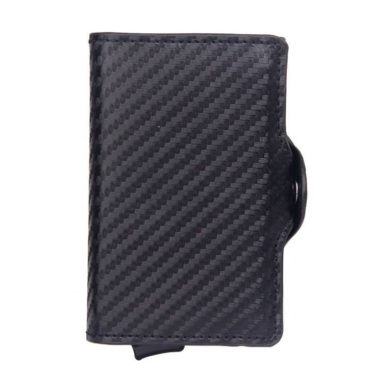 SECURITY ALUMINUM WALLET Slim Rfid Credit Metal Carbon Fiber Card ...