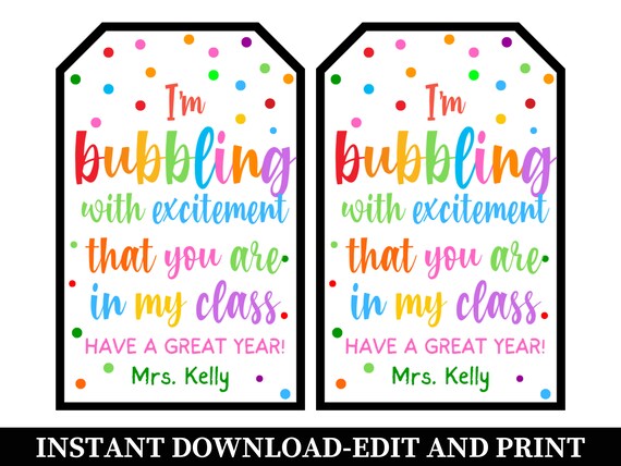 I'm Bubbling With Excitement You're in My Class first - Etsy