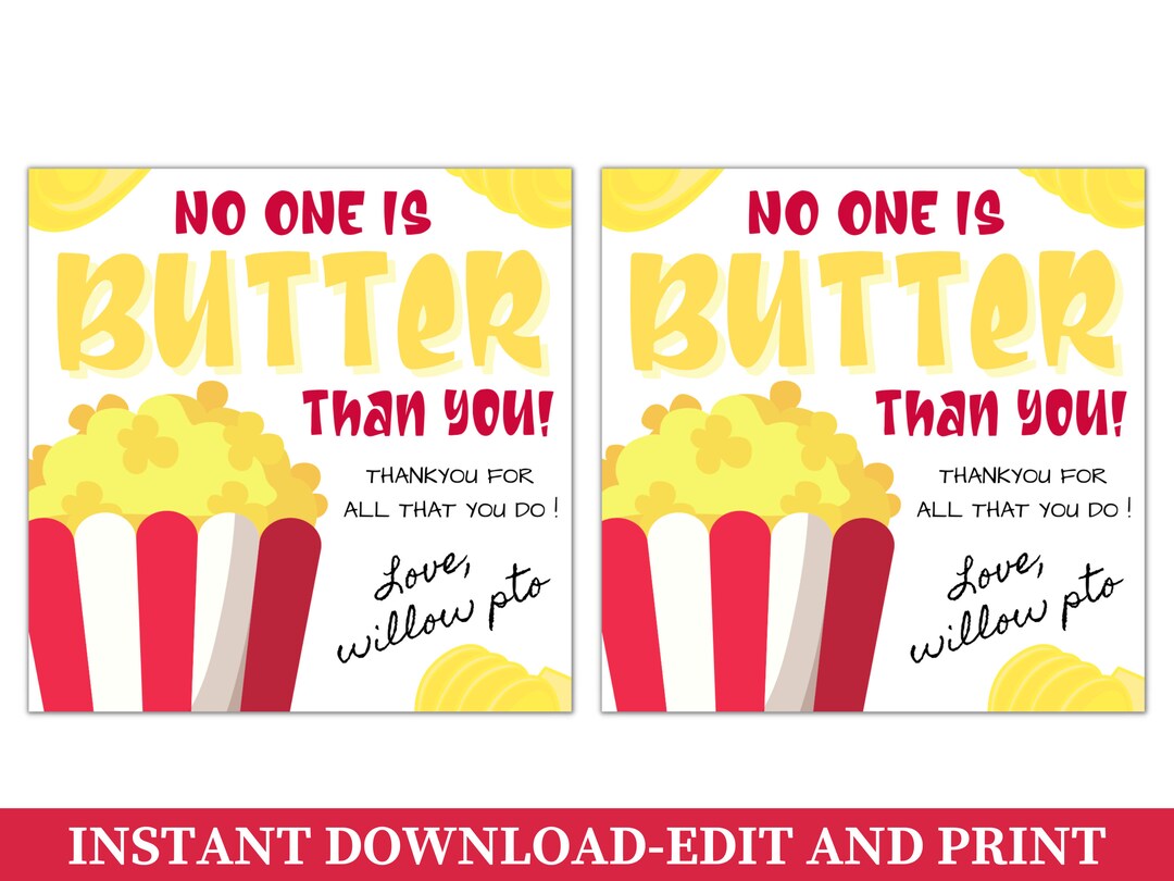 No One is Butter Than You Teacher Appreciation Popcorn Gift - Etsy