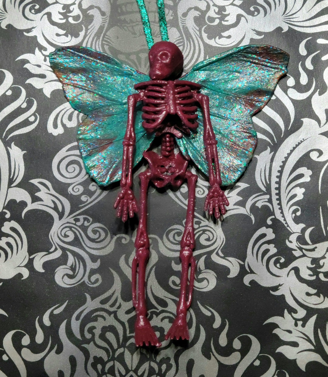 Burgundy Skeleton With Wings - Etsy