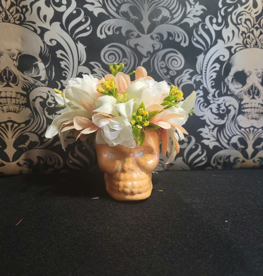Mini Sparkly Floral Skull - Etsy