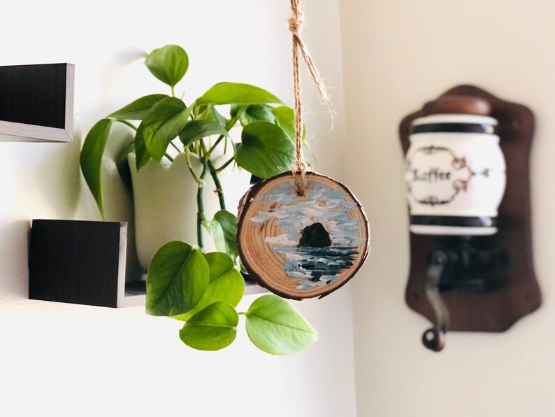 Haystack Rock Oregon Coast Wood Slice Ornament | Etsy