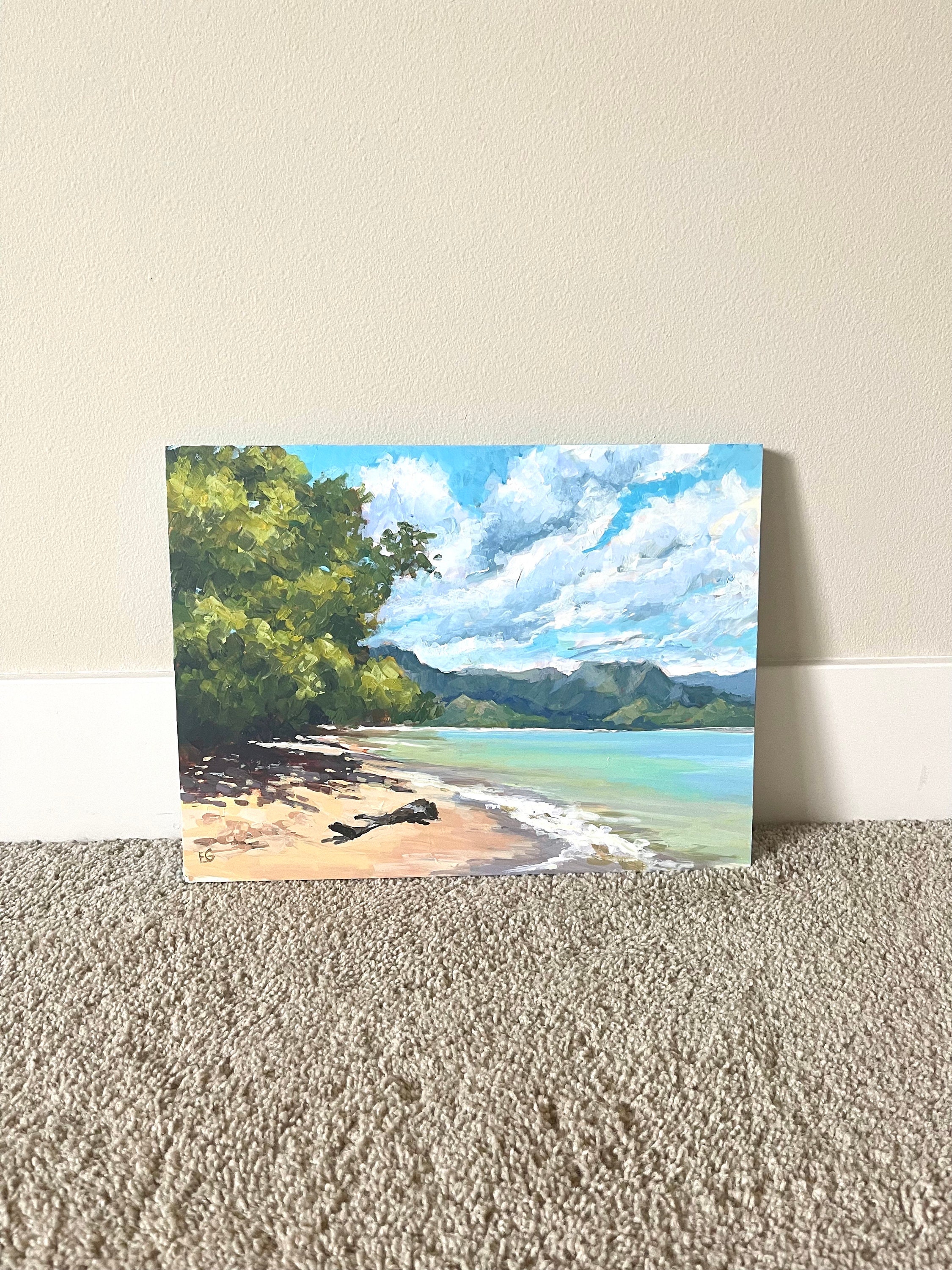 Hawaii Beach Original Painting Kauai Puu Poa Beach Wall Art Seascape ...