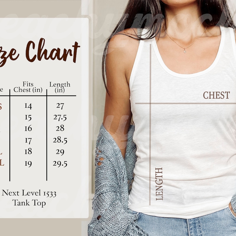 Tank Top Size Chart - Etsy