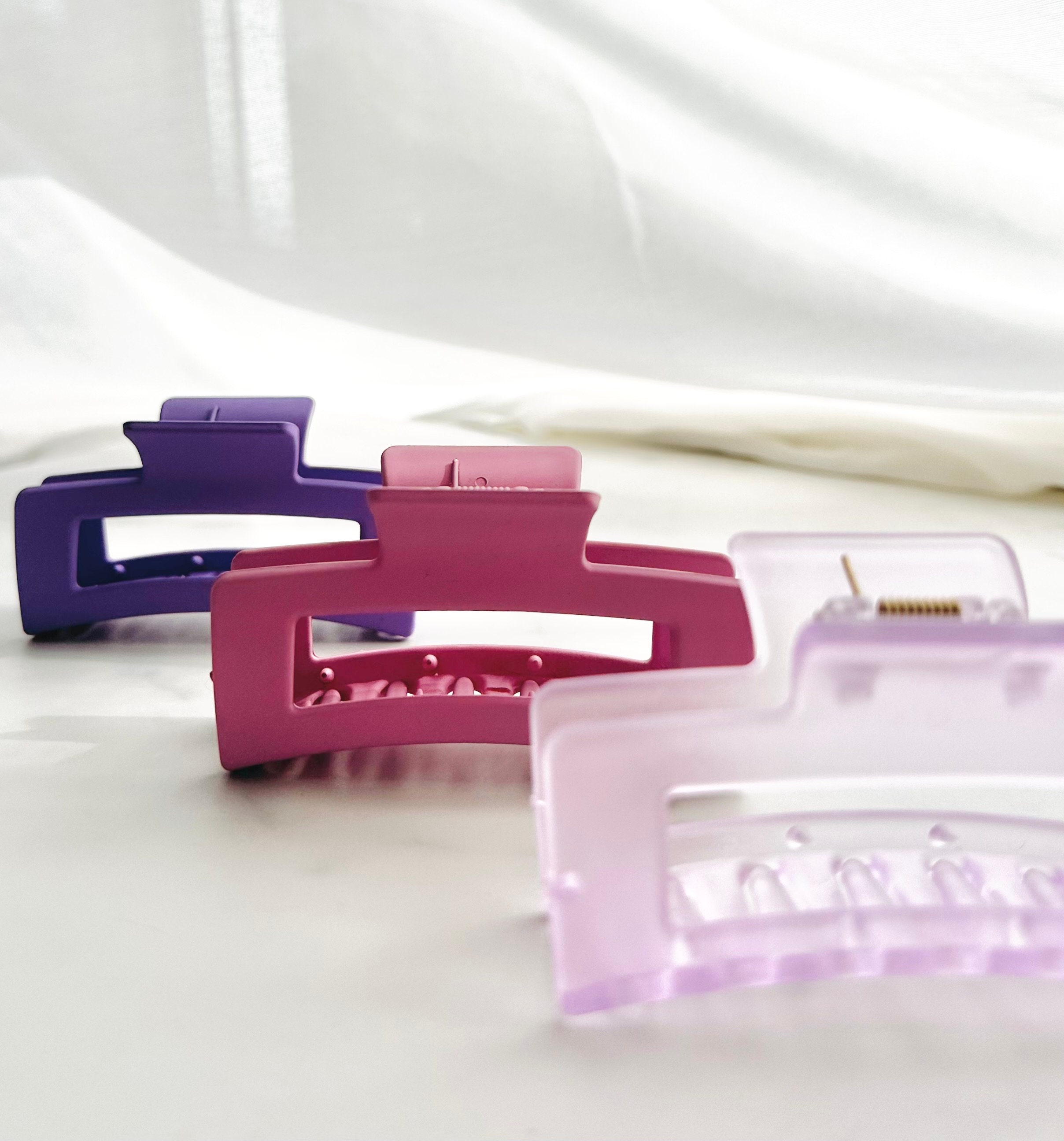 Trendy Rectangular Hair Clip, Bright Color Hair Claw, Summer Preppy ...