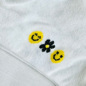 Smiley Face Socks, Smile Socks, Ankle Cut Socks, Fun Ankle Socks, Funny ...