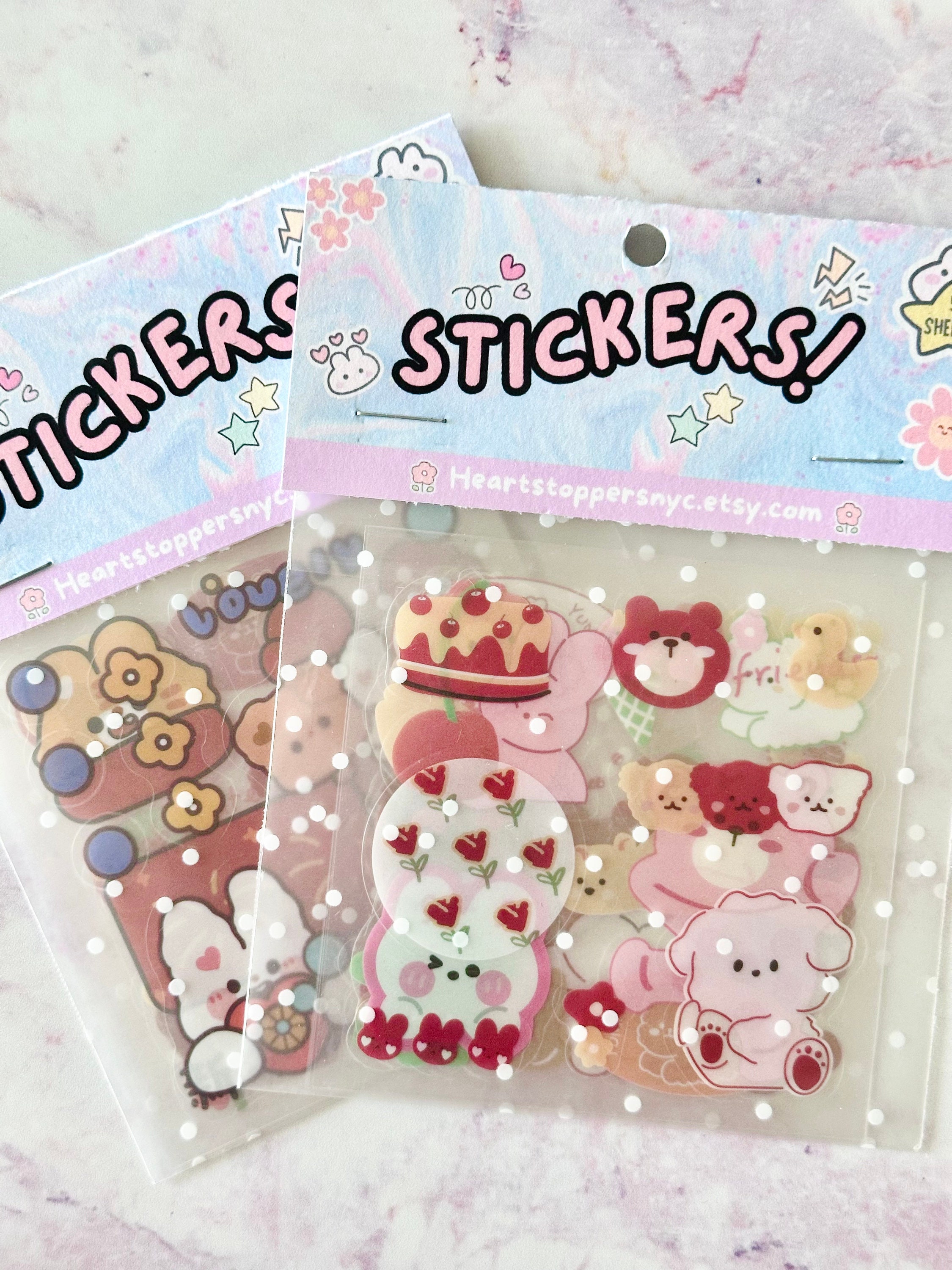 5 Stationary Sticker Sheets, Mystery Sticker Grab Bag, Stickers ...