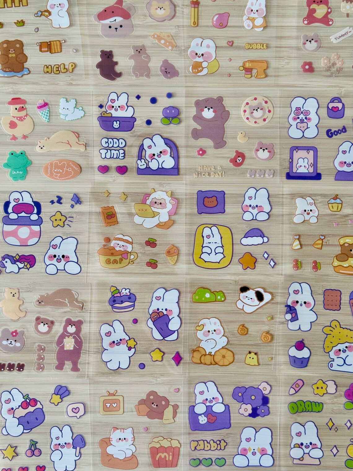 5 Stationary Sticker Sheets, Mystery Sticker Grab Bag, Stickers ...