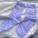 Purple Kawaii Crew Socks, Star & Face, Comfy Cozy - Etsy