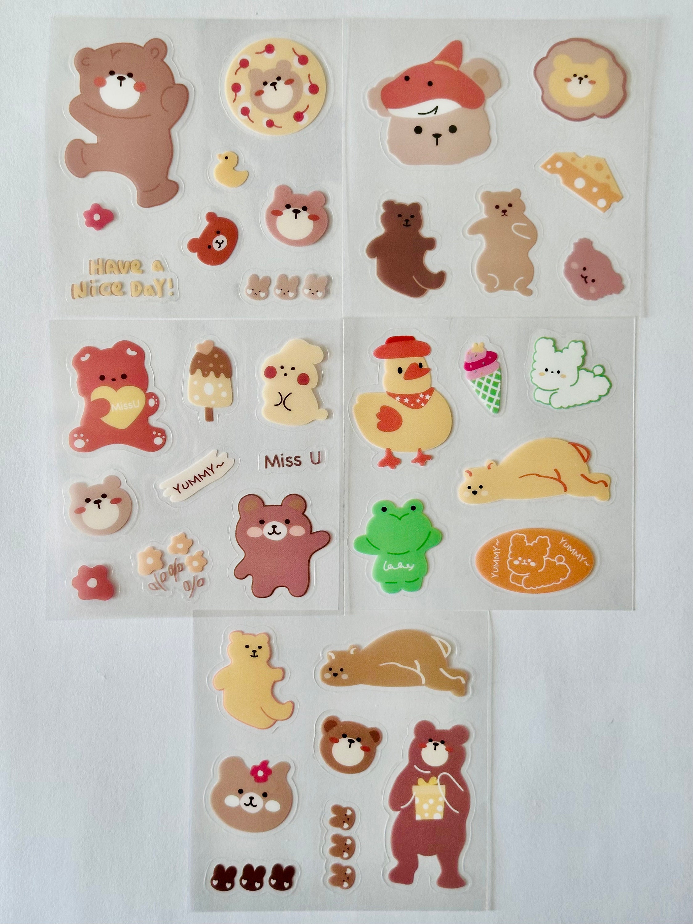 5 Stationary Sticker Sheets, Mystery Sticker Grab Bag, Stickers ...