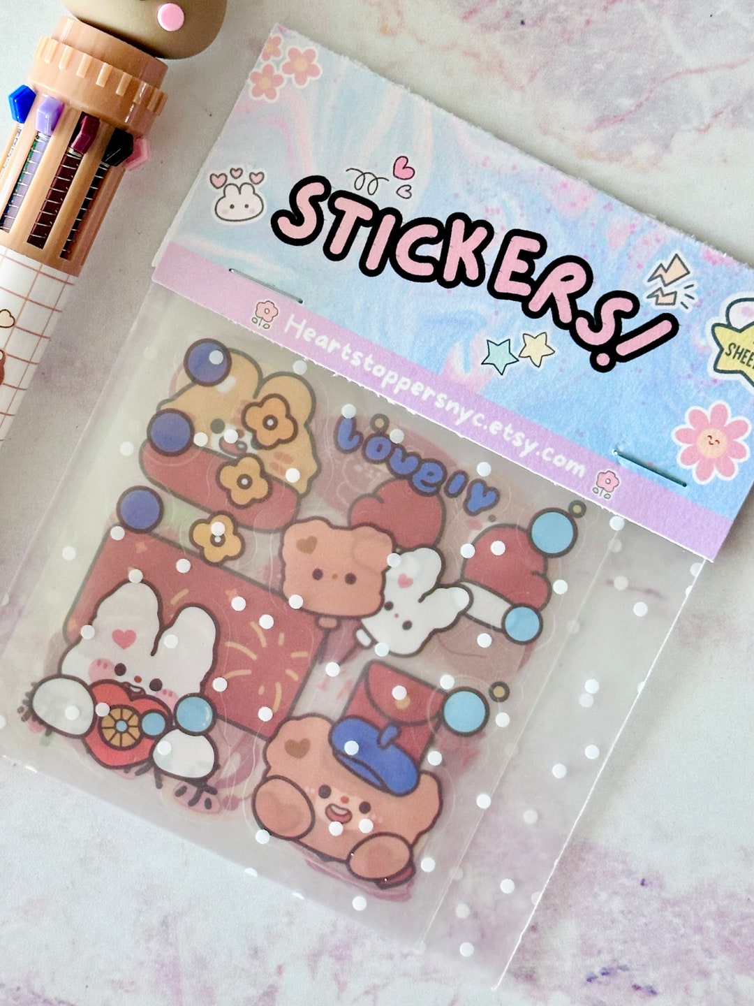 5 Stationary Sticker Sheets, Mystery Sticker Grab Bag, Stickers ...