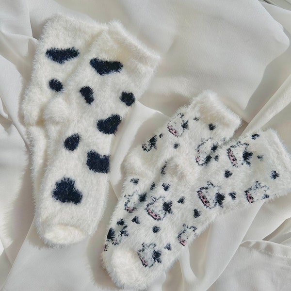 Super Soft Stretchy Slipper Fluffy Socks, Cozy Fuzzy Winter Bed Socks ...