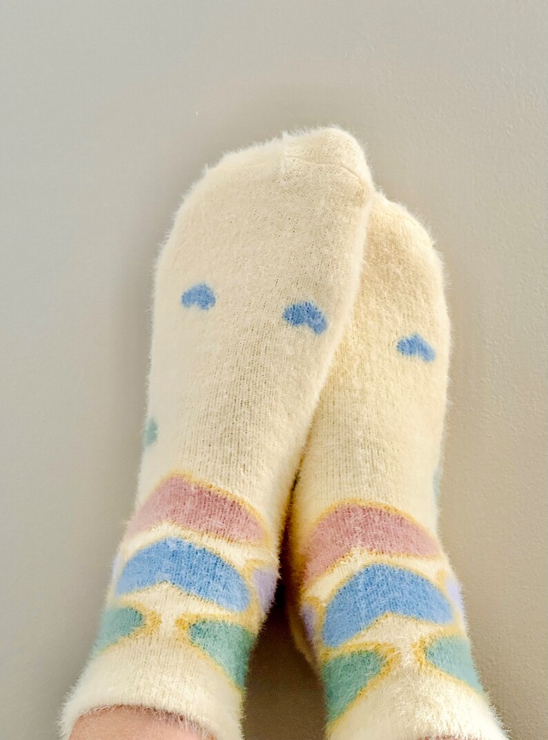 Super Soft Stretchy Slipper Fluffy Socks, Cozy Fuzzy Winter Bed Socks ...