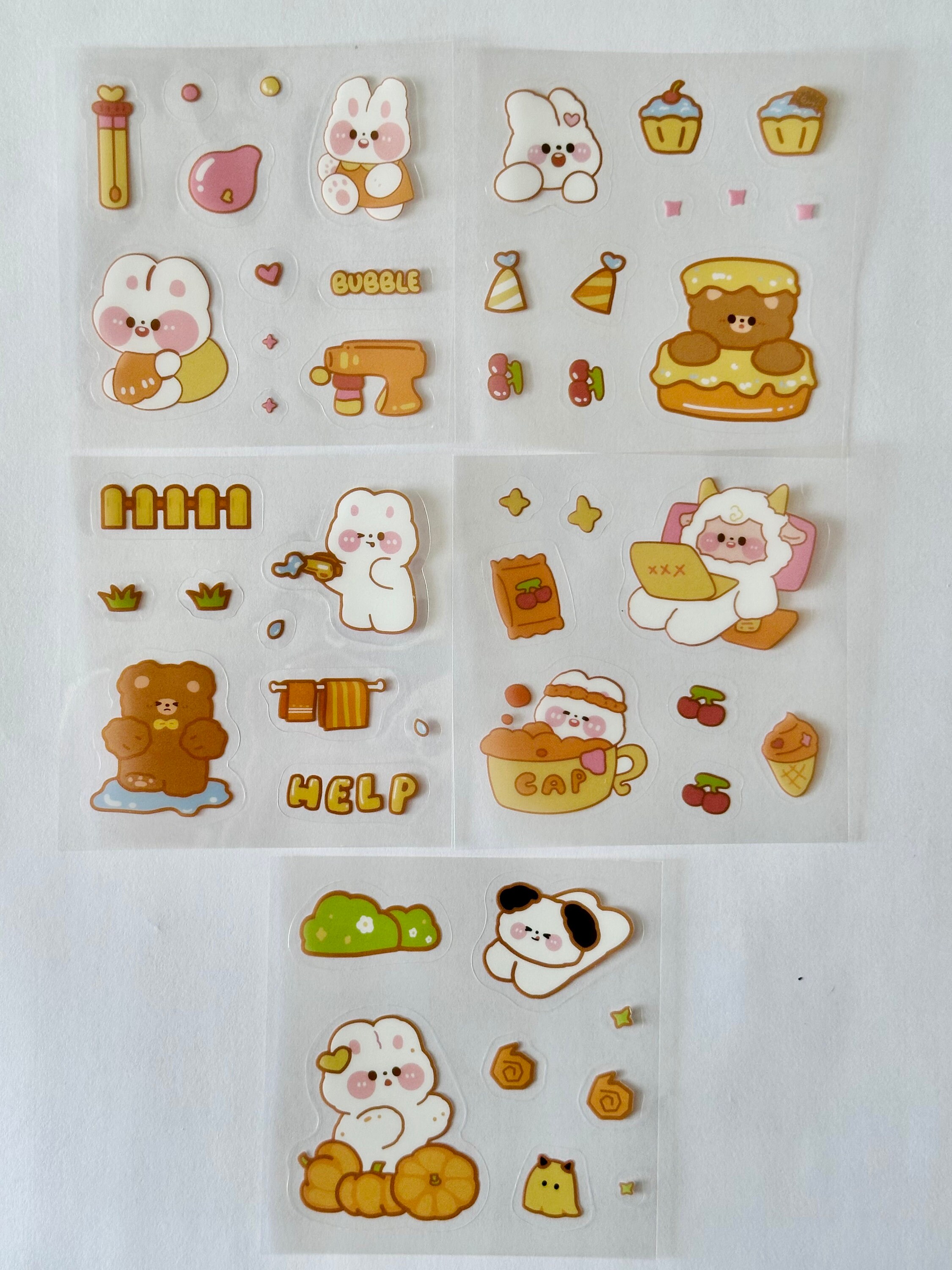 5 Stationary Sticker Sheets, Mystery Sticker Grab Bag, Stickers ...