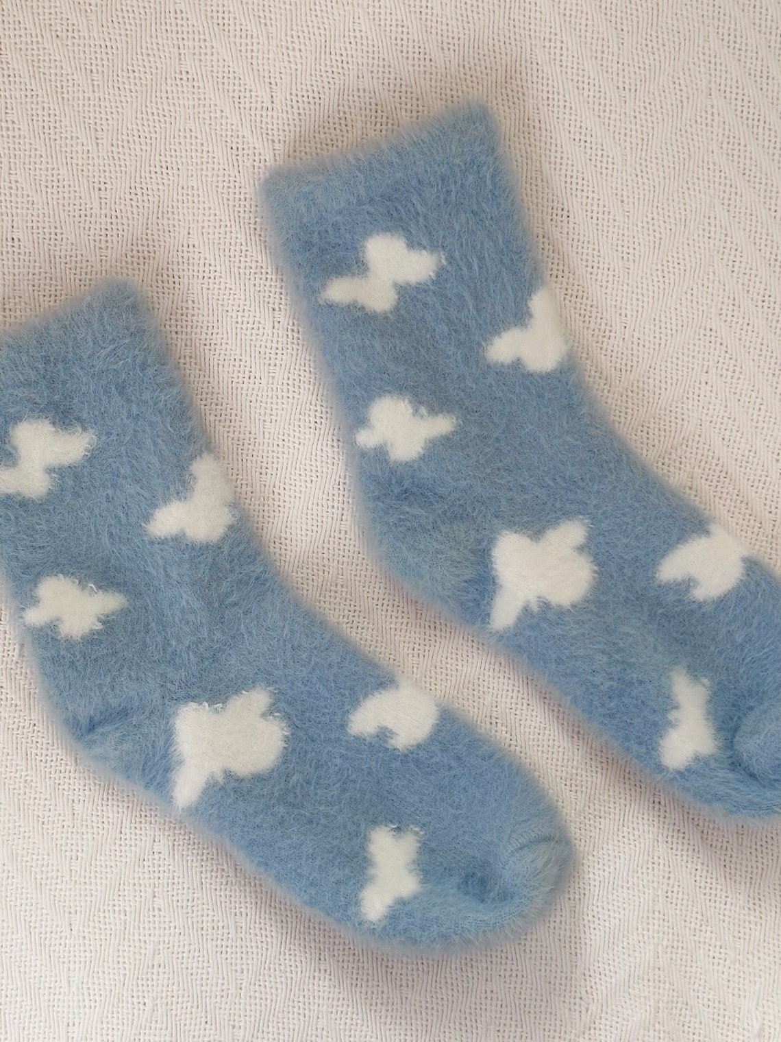 Super Soft Stretchy Slipper Fluffy Socks, Cozy Fuzzy Winter Bed Socks ...