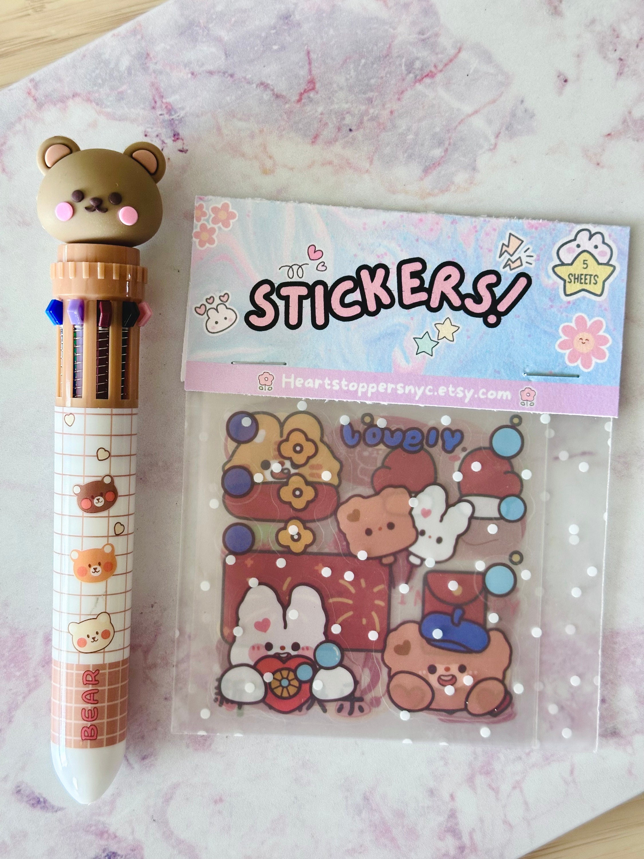 5 Stationary Sticker Sheets, Mystery Sticker Grab Bag, Stickers ...