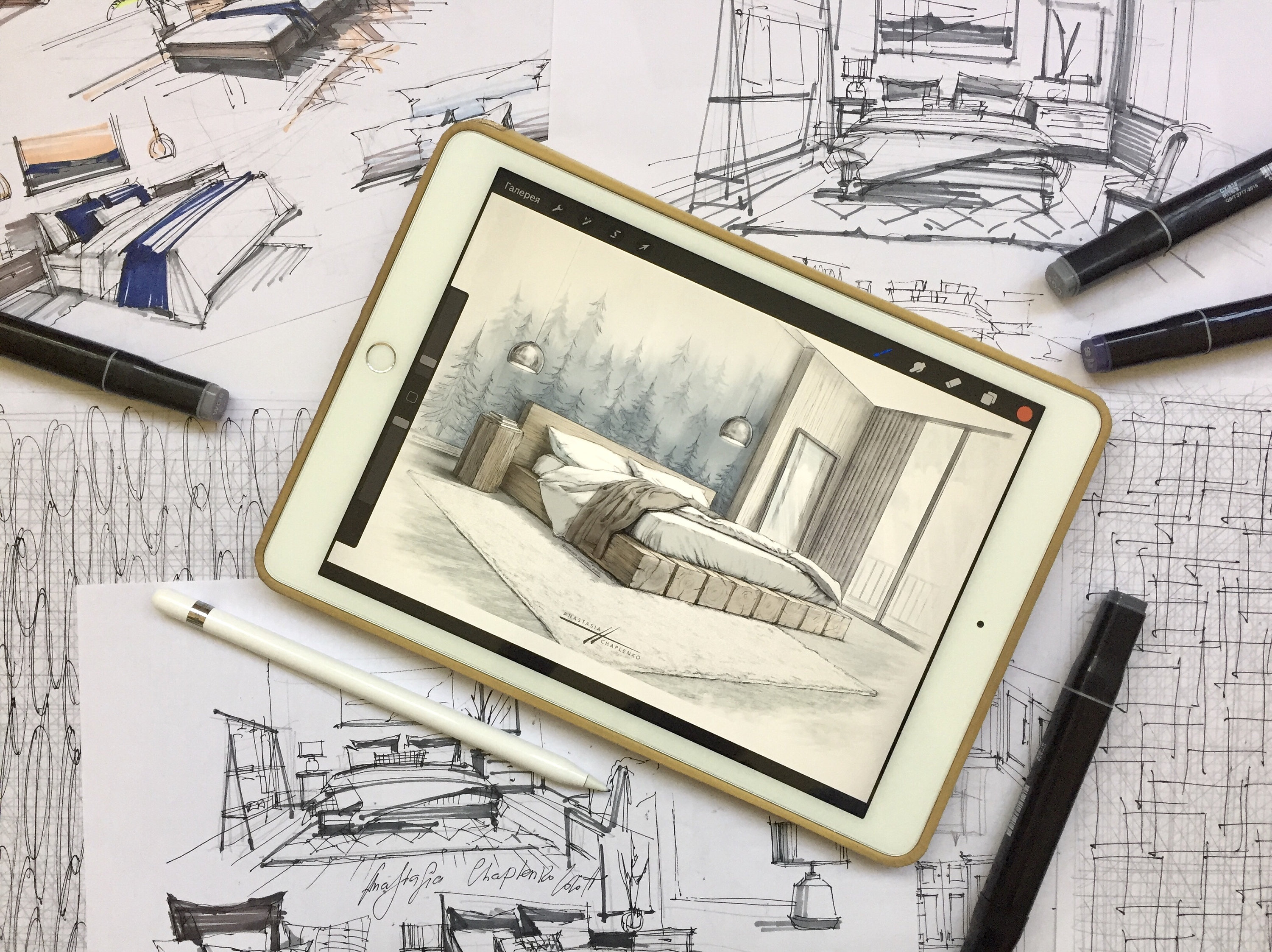 Custom Interior Hand Rendering, Made to Order, Realistic Detailed ...