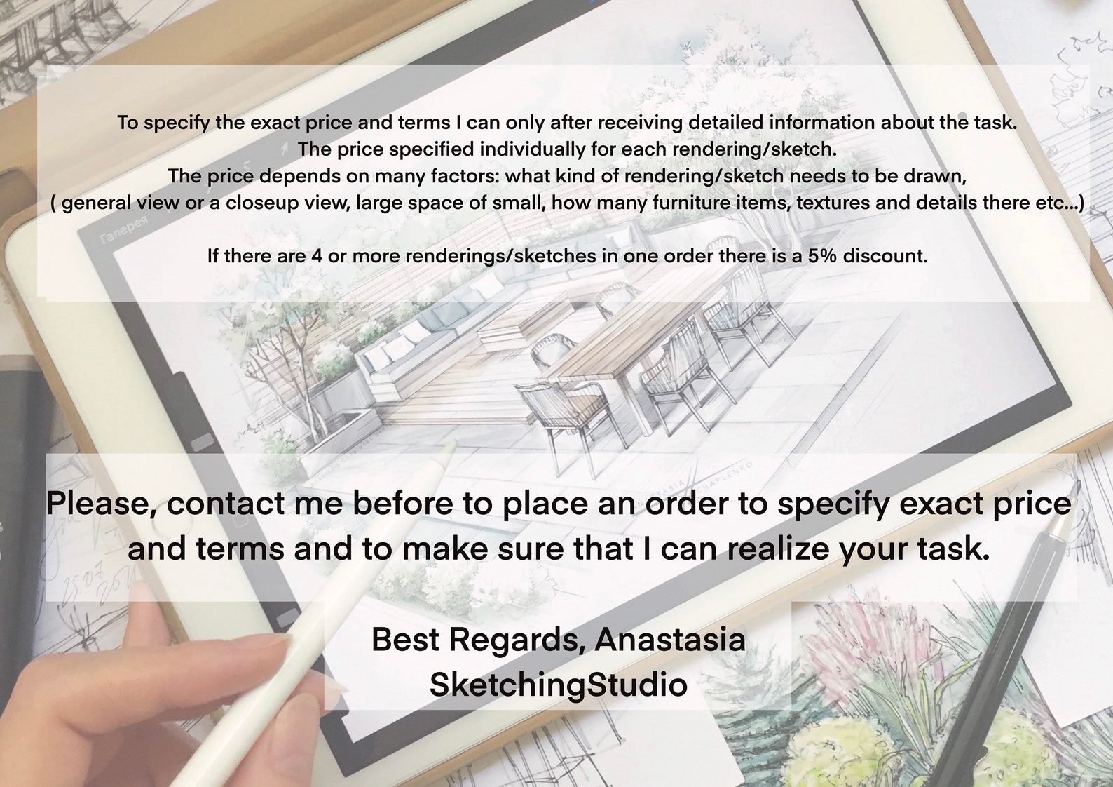 Custom Interior Hand Rendering Made to Order Realistic - Etsy