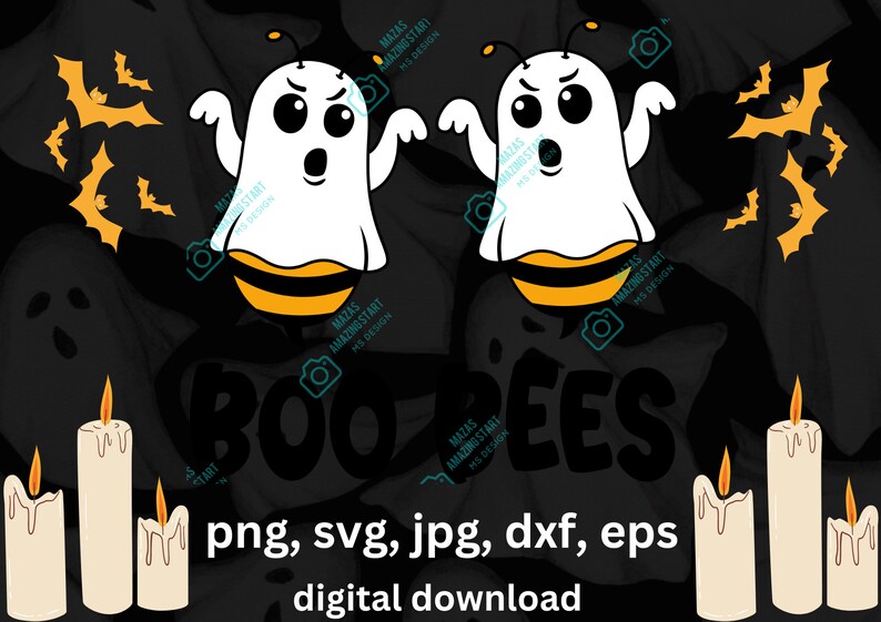 Boo Bees, Boo, Bees, Bee, Halloween, Ghost, Tshirt, Svg, Png, Jpg, Dxf ...