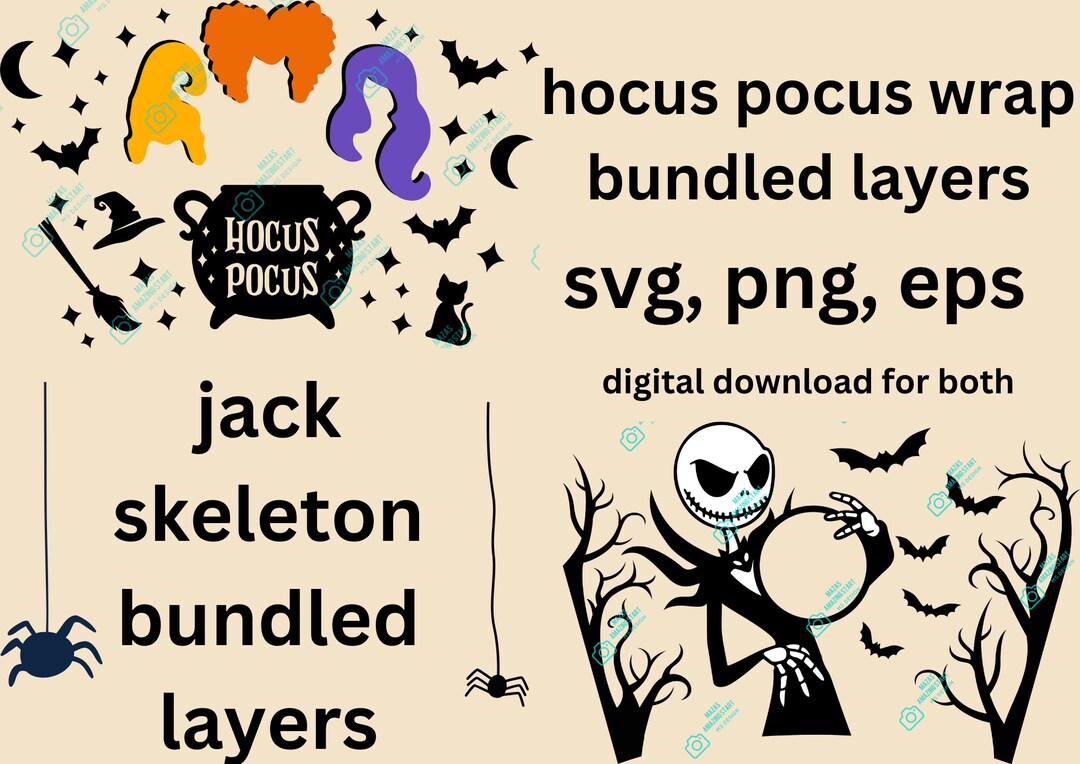 Hocus Pocus Jack Skeleton Wrap Starbuck Images Svg Png - Etsy