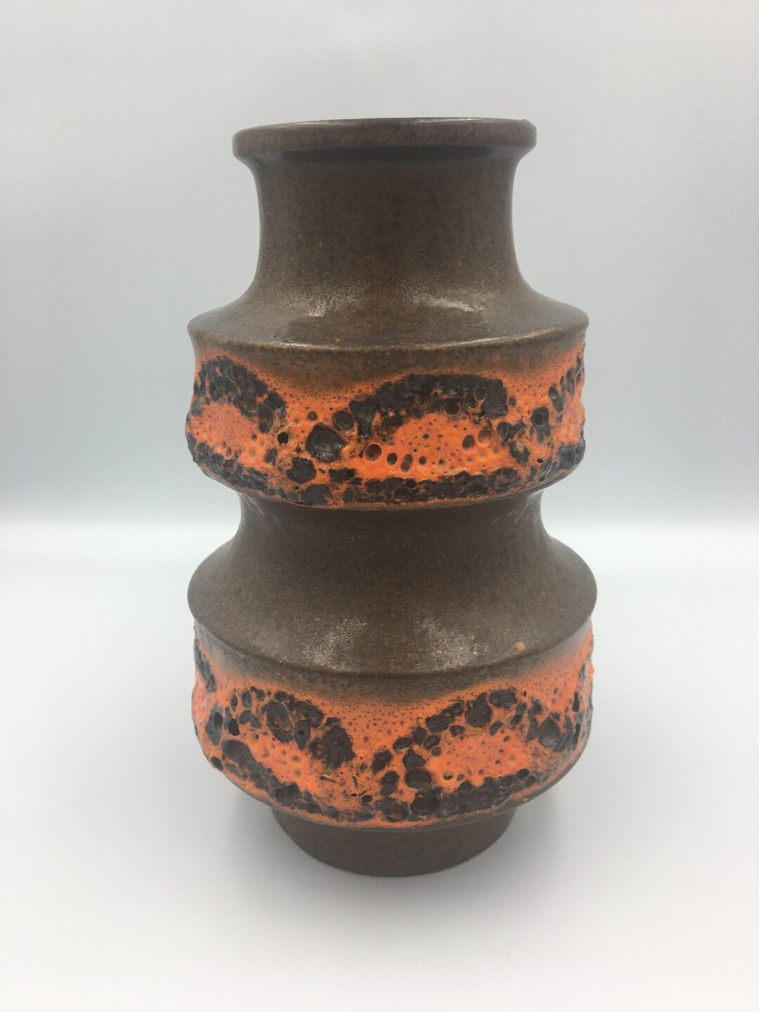 Vintage SCHEURICH KERAMIK Brown and Orange PAGODA West German Fat Lava ...