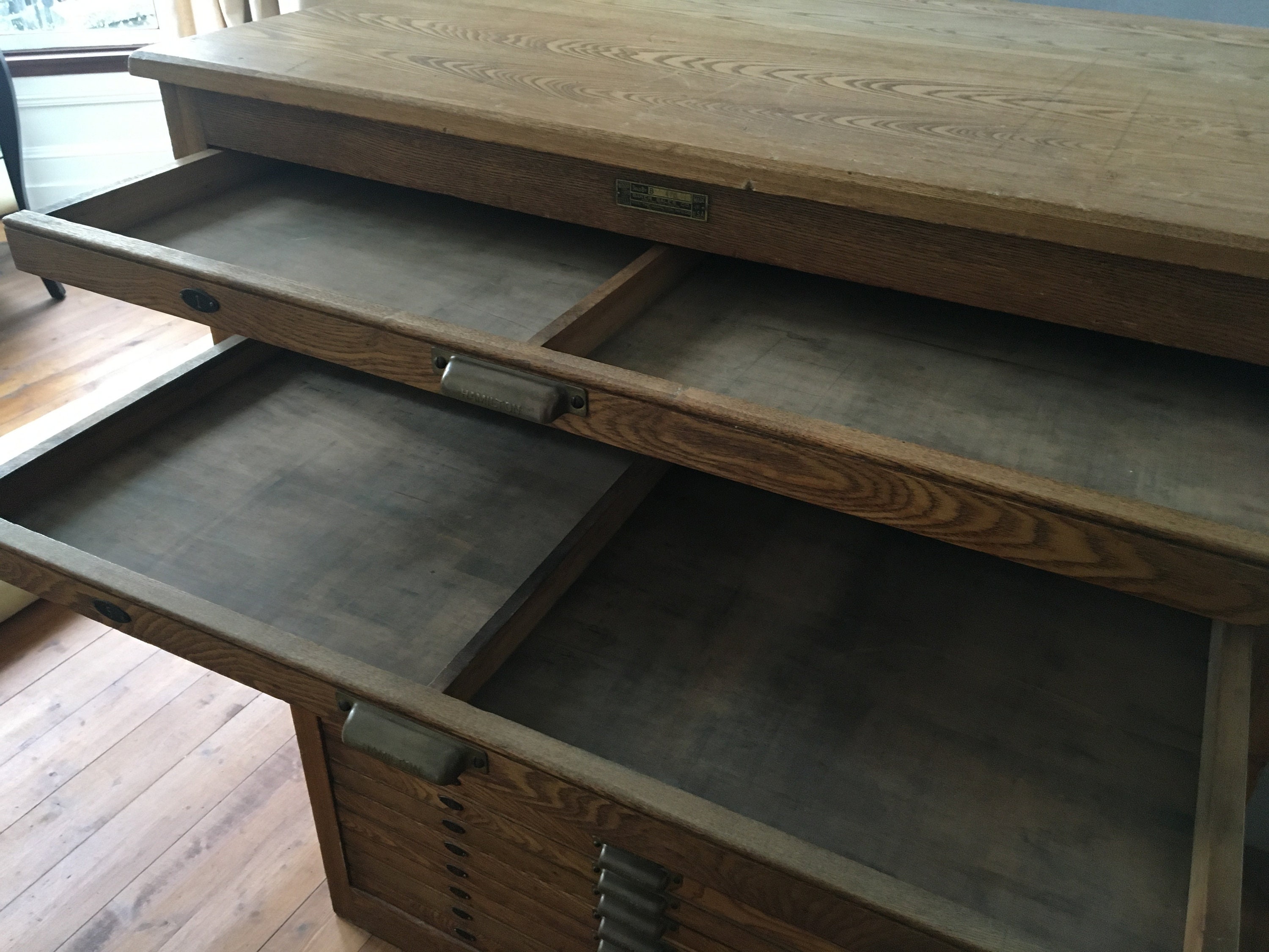 Original Antique Hamilton Printer's Cabinet. 24 Drawers. Very Rare Find ...