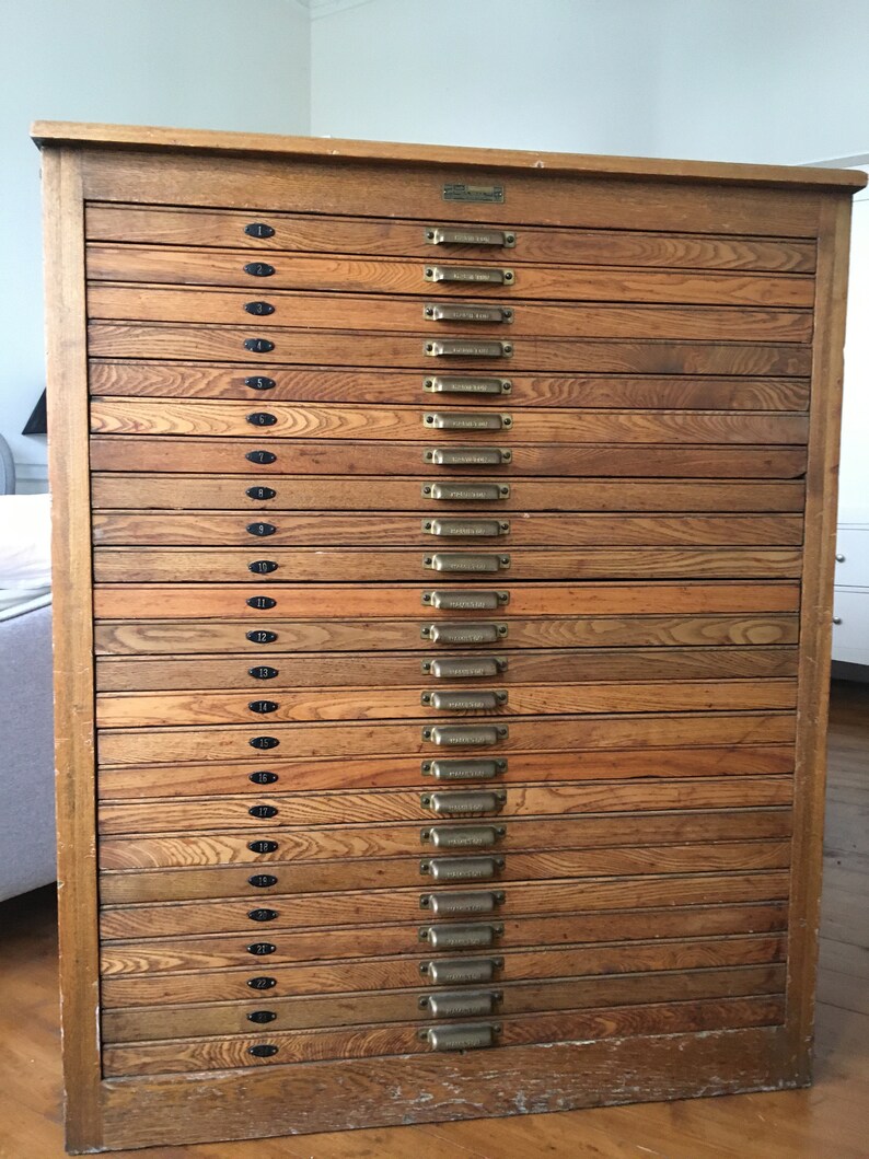 Original Antique Hamilton Printer's Cabinet. 24 Drawers. - Etsy UK