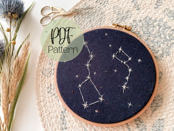 Ursa Major Constellation Embroidery Pattern and Stitch Guide | Etsy