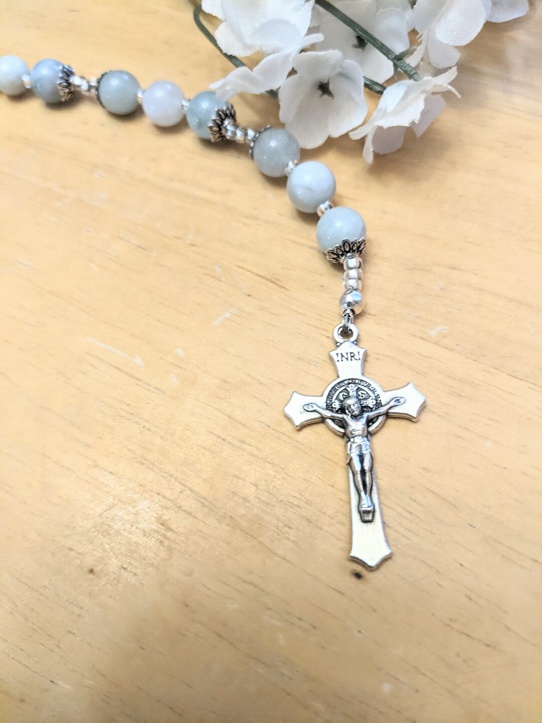 Holy Family Nine Beaded Chaplet With Morganite - Etsy