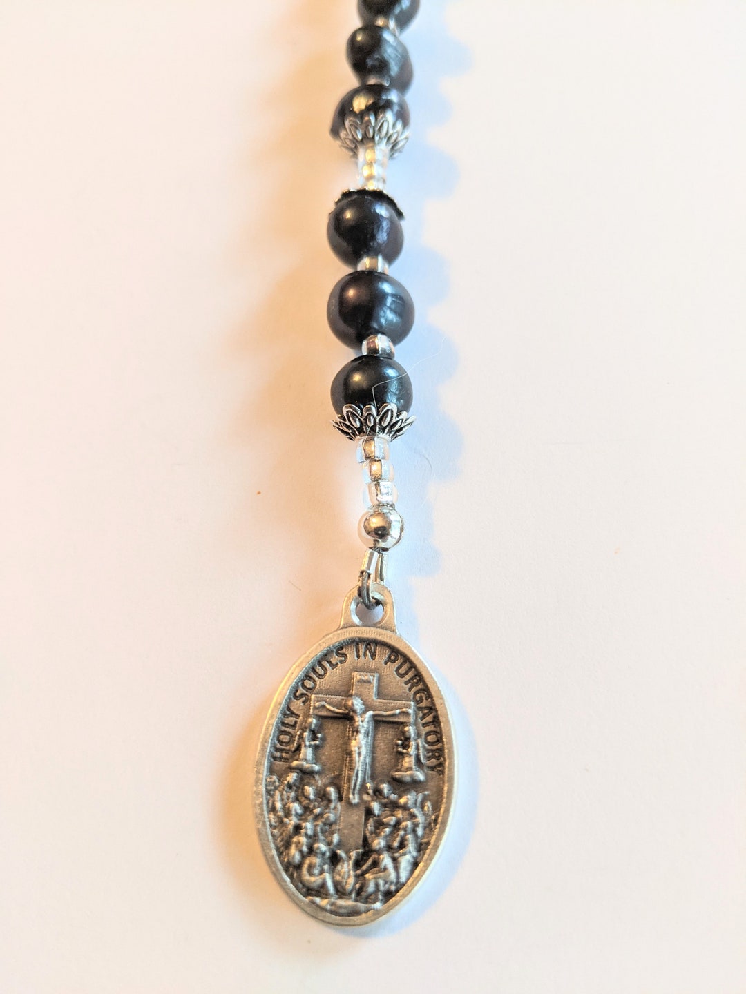 Chaplet With of Holy Souls in Purgatory With Black Freshwater Pearl - Etsy