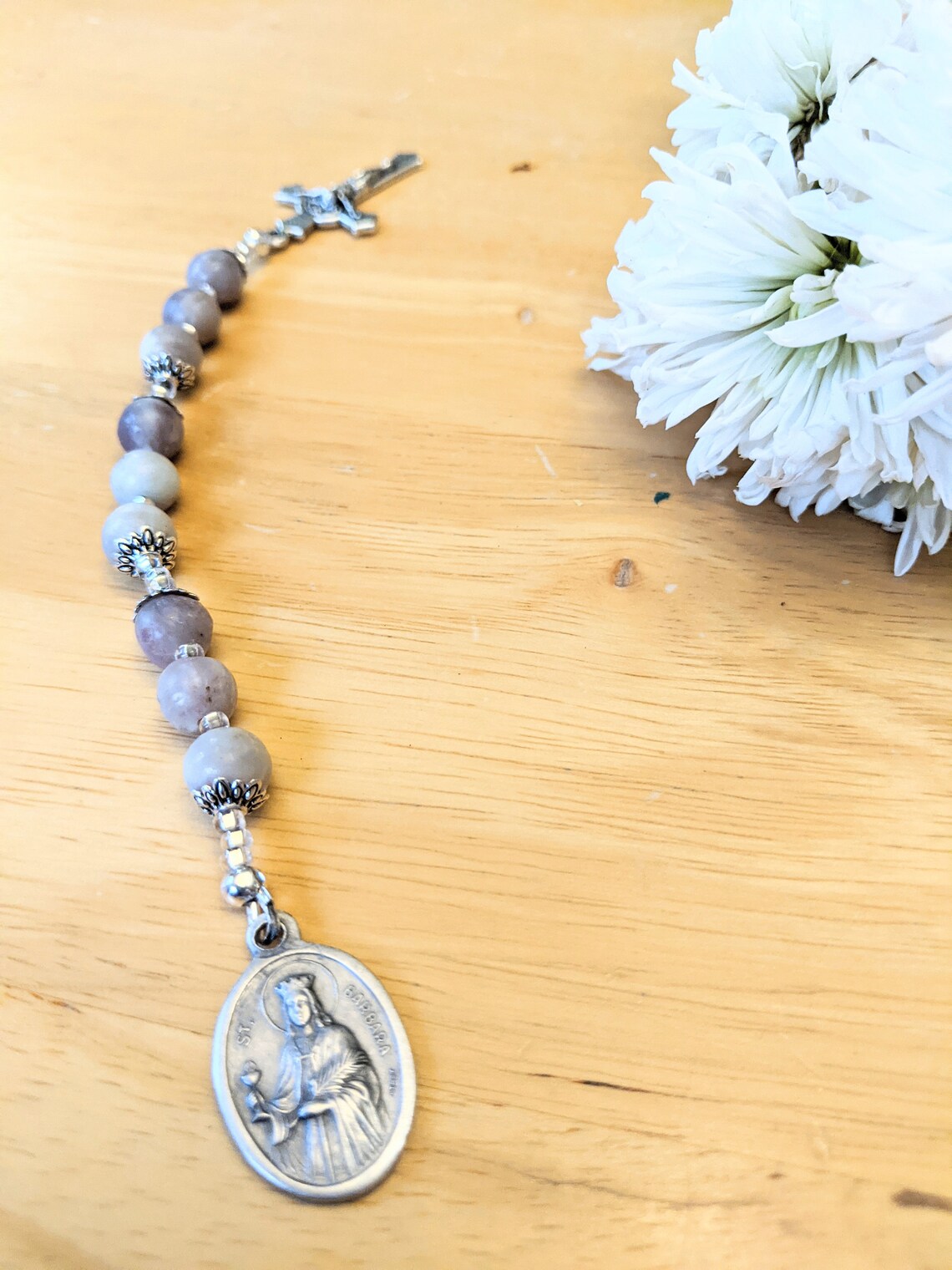 Chaplet of Saint Barbara With Natural Lilac Stone Patron of - Etsy