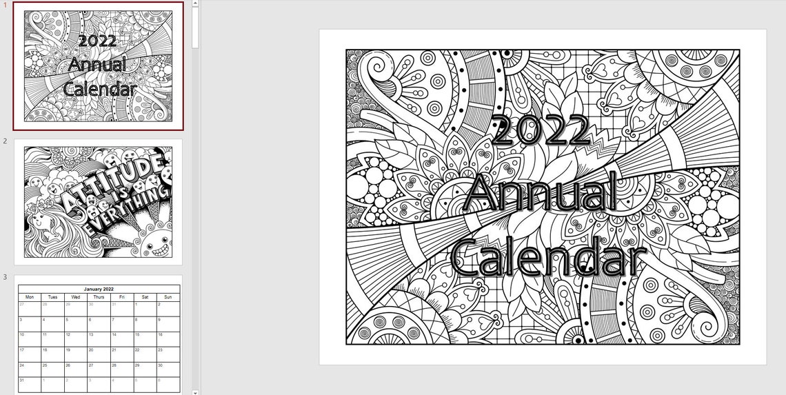 Color Your Own 2022 Calendar Fantastic Gift Idea for Someone You Love ...