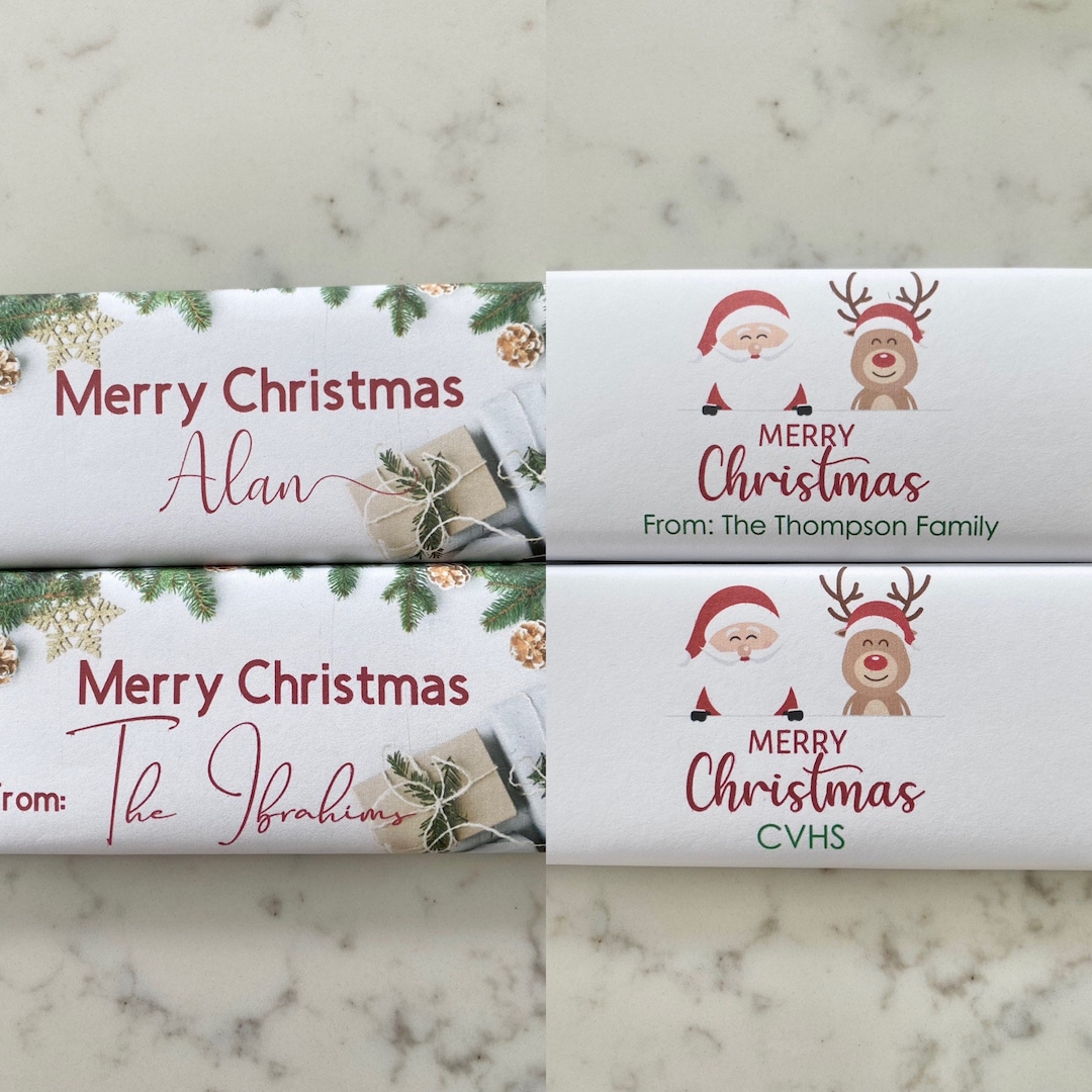 Personalised Christmas Chocolates | Chocolate Bar Wrappers (choc ...