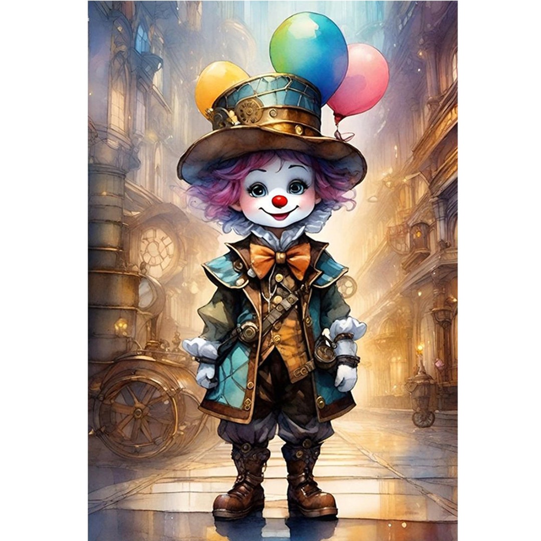 AB Diamond Painting Clown Cross Stitch 5D DIY Embroidery Rhinestone ...