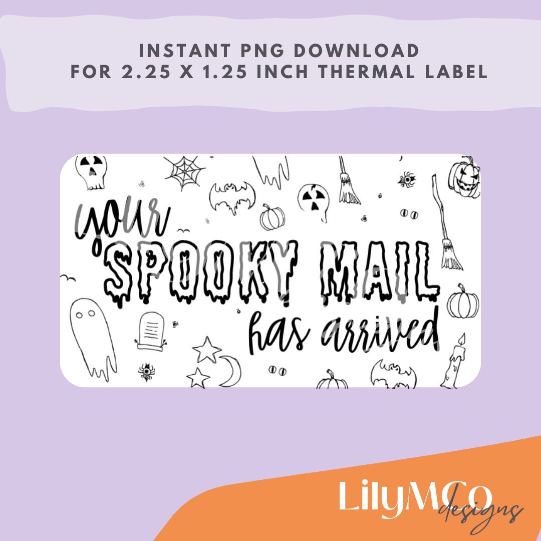 SPOOKY MAIL Sticker Thermal Printer Sticker Digital - Etsy