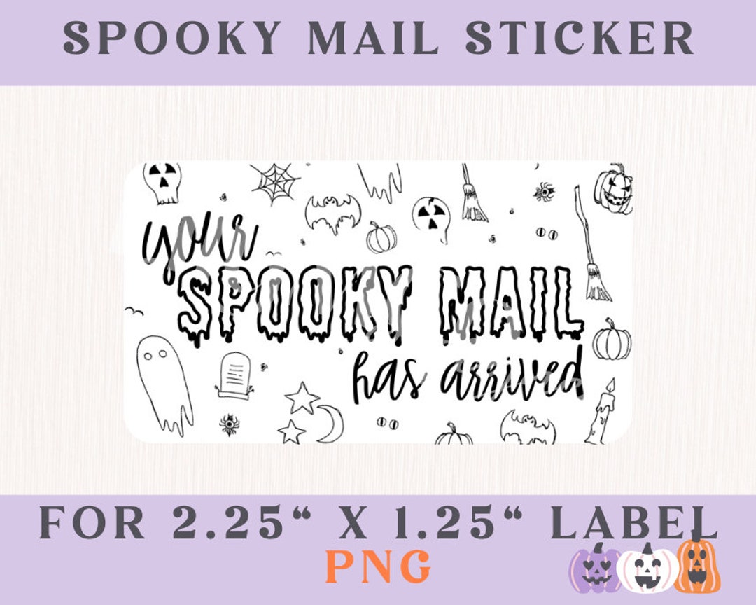 SPOOKY MAIL Sticker, Thermal Printer Sticker, Digital Download, Rollo ...